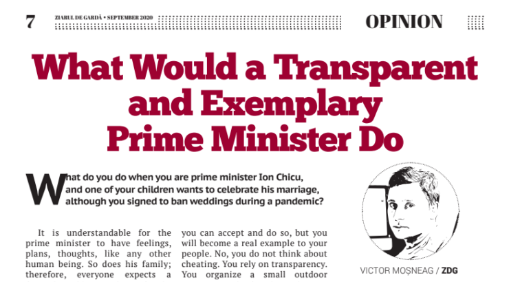What Would a Transparent and Exemplary Prime Minister Do - Ziarul de Gardă