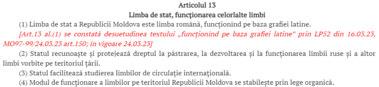 The "moldovan" language replaced by "Romanian", now also in the ...