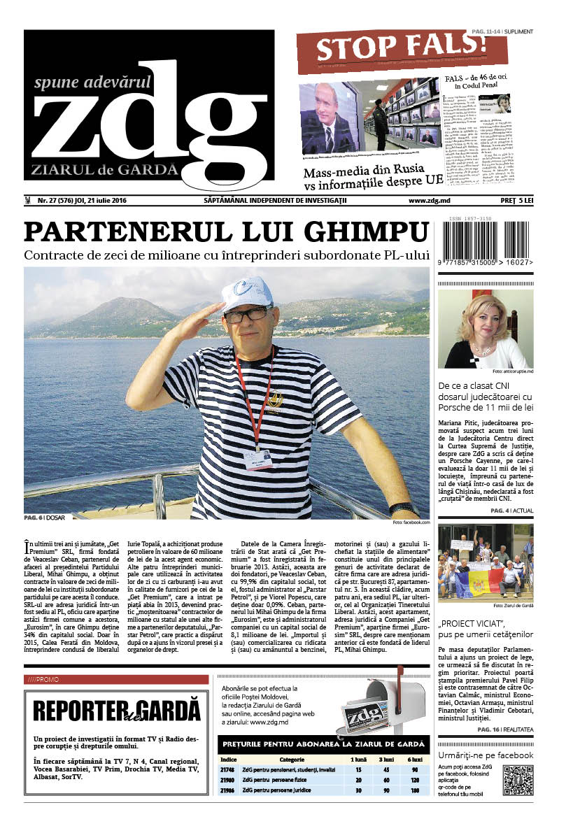 Astăzi, în ZdG – Ziarul de Gardă
