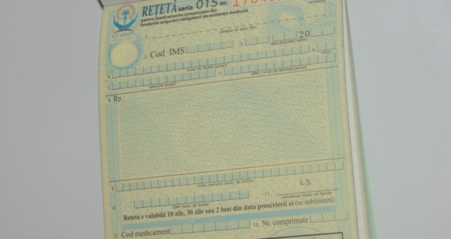 Un exemplar de rețetă pentru medicamente compensate este restituit ...