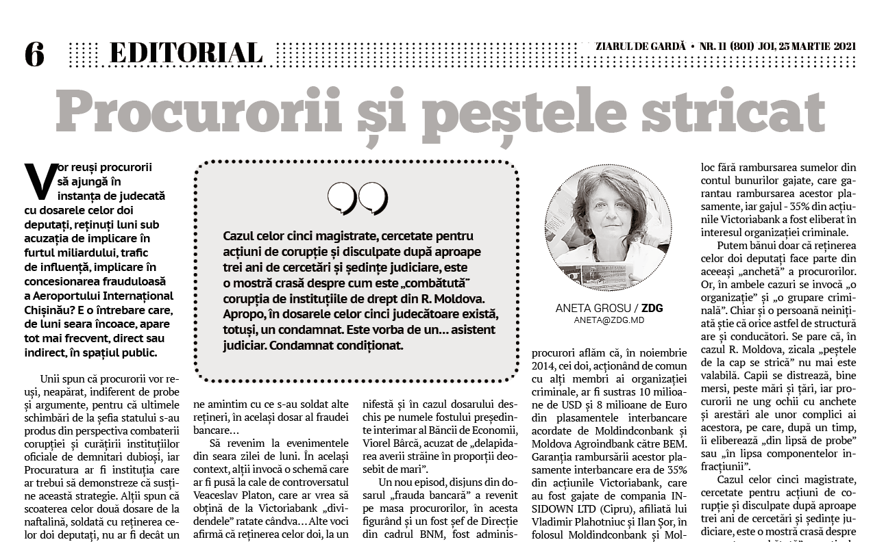 Procurorii și peștele stricat – Ziarul de Gardă