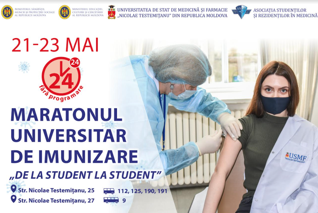 USMF organizează maratonul universitar de imunizare împotriva COVID-19 ...