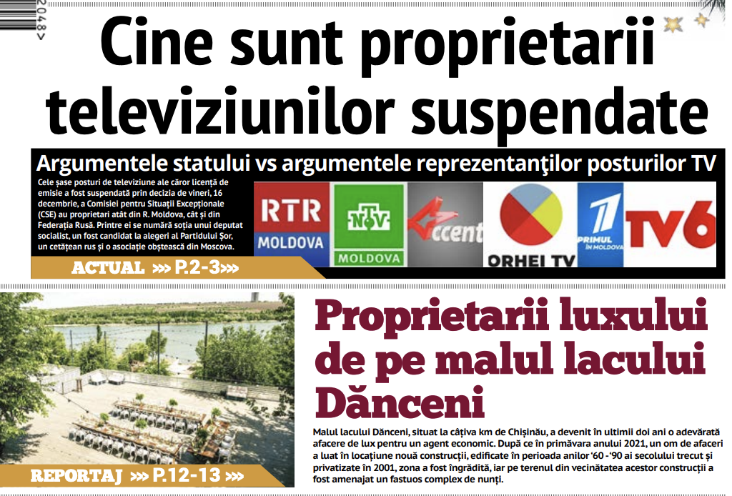 Citiți joi: Cine sunt proprietarii televiziunilor suspendate și proprietarii luxului de pe malul ...