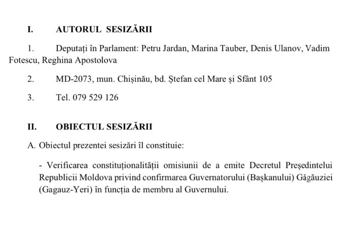 DOC/ Membrii „echipei lui Ilan Șor” cer CC să verifice ...