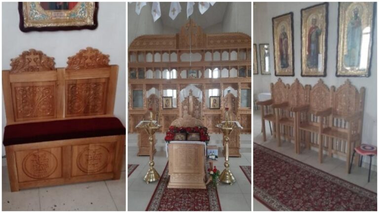 Mobilier bisericesc, instalat într-o biserică din orașul Anenii Noi cu ...